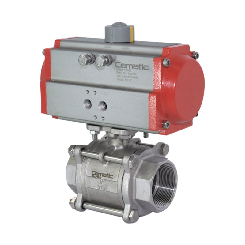 NPT Thread Ball Valve with Pneumatic Actuator - CEMATIC